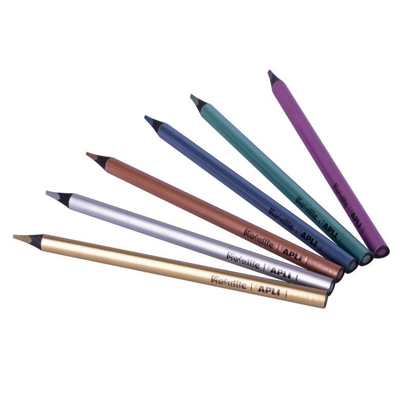 Crayons Métal Apli Jumbo - 5mm - Couleurs Or, Argent, Bronze, Bleu