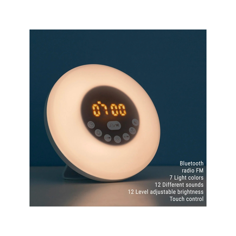 Réveil sans fil Innovagoods Sunrilk avec haut-parleur - Bluetooth ...