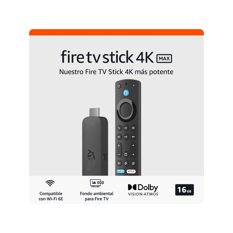 Amazon Fire TV Stick 4K MAX Wi-Fi 6E Bluetooth 5.2 - 4K - Wi-Fi 6E ...