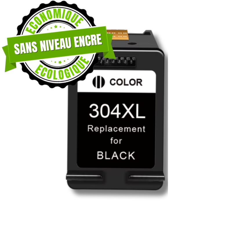 Cartouche compatible HP 304 BK noir sans niveau d'encre XL fiable