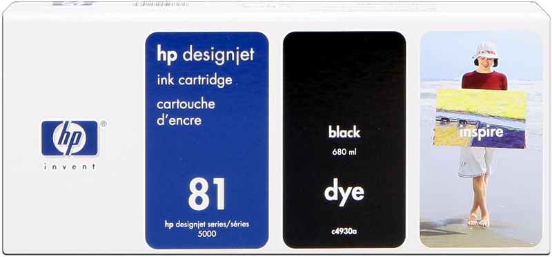 HP Cartouche encre 81 (C4930A) noir couleur Noir en stock - 123CONSOMMABLES